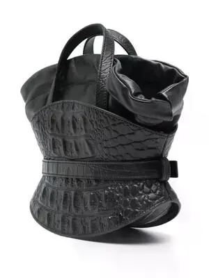 Balmain Croc-effect Shoulder Bag
