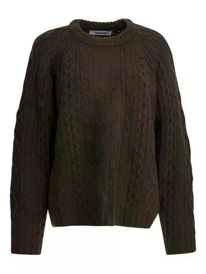 SANDBEIGE Cable-knit Crew-neck Knitwear - Brown