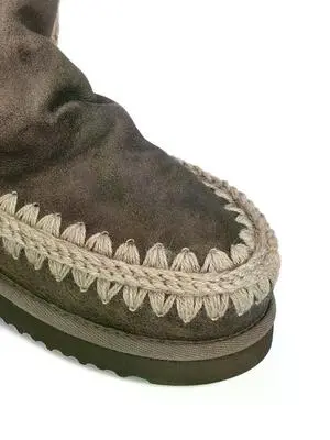 Mou Crochet-trim Boots - Brown
