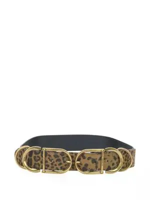 Pinko Leopard Print Buckle Belt - Brown