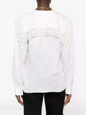 Chloé Floral-lace Trimmed Shirt - White