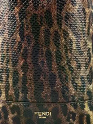 Fendi Drawstring-closure Leopard-print Bucket Bag