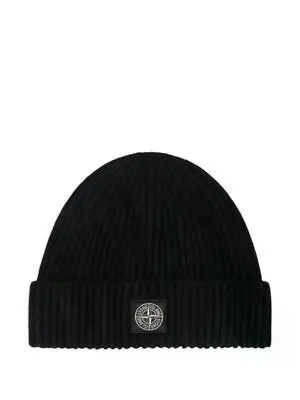 Stone Island Logo-patch Beanie - Black