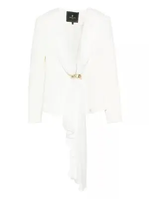 BABYLONE PARIS Bead-embellished Draped Jacket - White