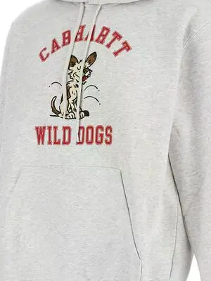 Carhartt Work In Progress Wild Dogs Drawstring Hoodie - Grey