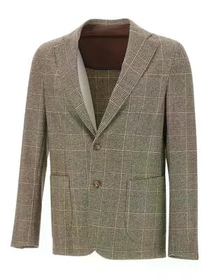 BARBA NAPOLI Checked Buttoned Blazer