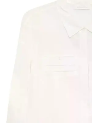 AMOMENTO Drawer Pocket Crop Shirt
