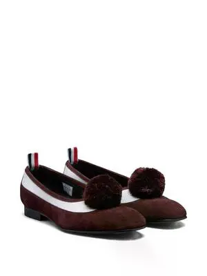 Thom Browne Opera Spectator Pom Pom Ballet Flats