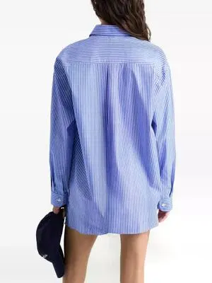 Sporty & Rich Striped Embroidered Shirt - Blue
