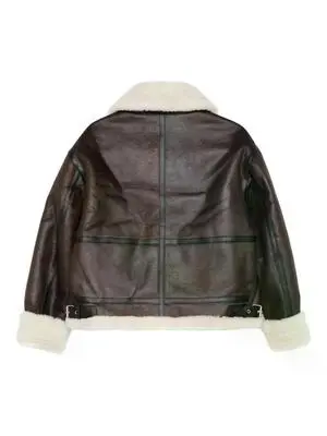 DUNST Shearling-collar Jacket - Brown