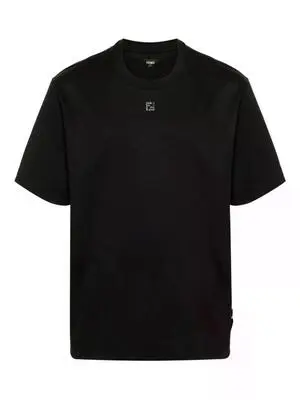 Fendi Logo Cotton T-shirt - Black