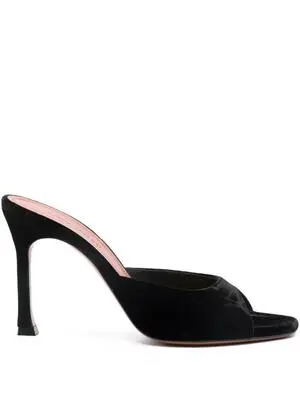 Amina Muaddi 95mm Alexa Heeled Mules - Black