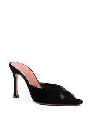 Amina Muaddi 95mm Alexa Heeled Mules - Black