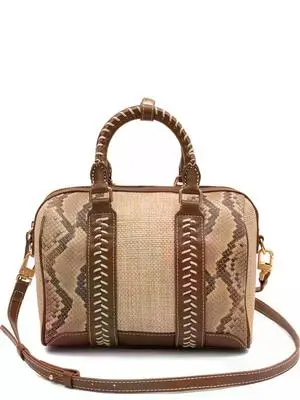 ISLA Maia Snakeskin Stitched Tote Bag - Neutrals
