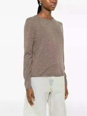 GOTHA Round-neck Fine Knit Sweater - Brown