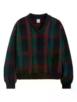 Aspesi Plaid V-neck Sweater
