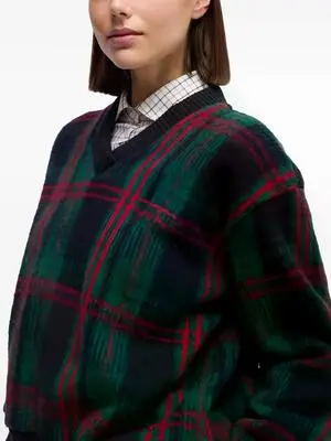 Aspesi Plaid V-neck Sweater