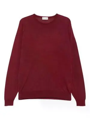 John Smedley Crew Neck Merino Wool Sweater - Red