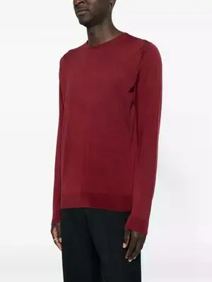 John Smedley Crew Neck Merino Wool Sweater - Red
