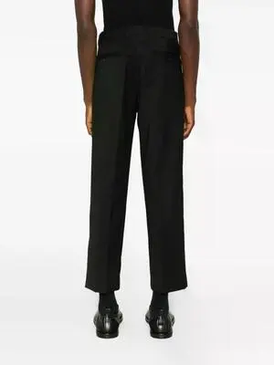 AMARANTO Pleated-front Trousers - Black