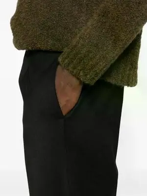 AMARANTO Pleated-front Trousers - Black