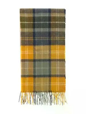 Barbour Tartan Fringed Scarf Yellow
