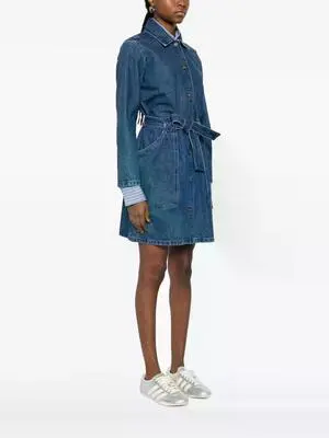 A.p.c. Belted Denim Shirt Dress