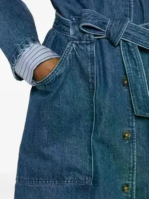 A.p.c. Belted Denim Shirt Dress