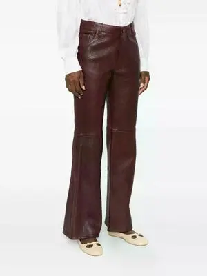 Chloé Leather Trousers - Red