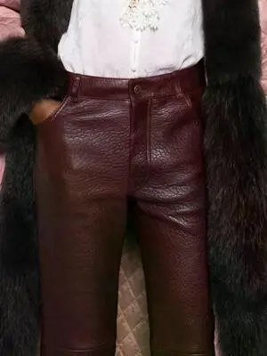 Chloé Leather Trousers - Red