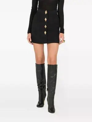 Roberto Cavalli Jewel-button Mini Skirt - Black