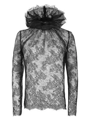Alexander McQueen Ruffled-collar Lace Blouse