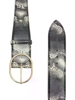 Roberto Cavalli Snake-effect Belt - Black