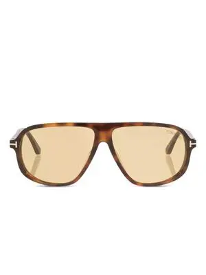 TOM FORD Guillaume Metal-detail Sunglasses - Brown