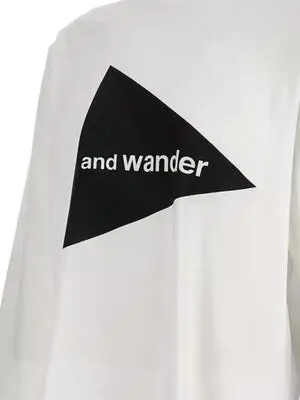 AND WANDER Logo-print Crew-neck T-shirt