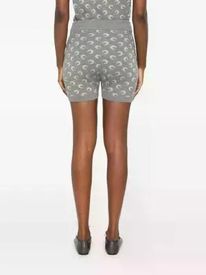 MARINE SERRE Moon Jacquard Knitted Shorts - Grey