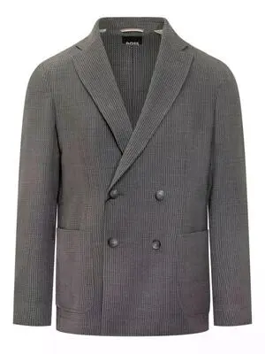 BOSS Double-breasted Checked Blazer