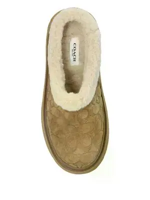 COACH Monogram Suede Mules