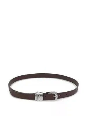 ORTIGNI Leather Ring Belt - Brown