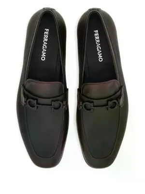 FERRAGAMO Gancini Buckle Loafers - Brown