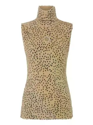 Rabanne Polka-dot Print Sleeveless Top