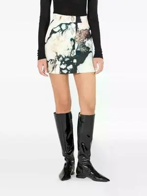 Roberto Cavalli Marble-print Mini Skirt