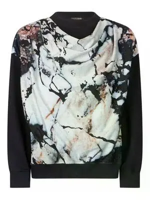Roberto Cavalli Marble-print Sweatshirt - Black