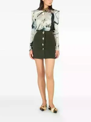 Roberto Cavalli High-waisted Mini Skirt With Jewel Buttons