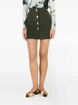 Roberto Cavalli High-waisted Mini Skirt With Jewel Buttons