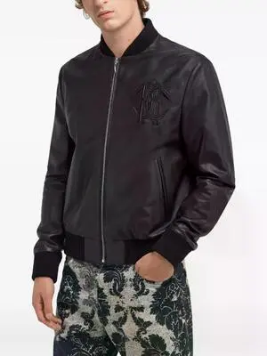 Roberto Cavalli Embossed Leather Jacket