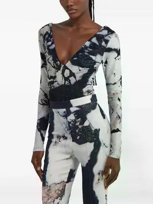 Roberto Cavalli Marble-print Bodysuit