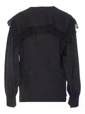 Chloé Lace Trim Blouse - Black