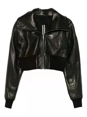 Rick Owens Drop-shoulder Leather Jacket