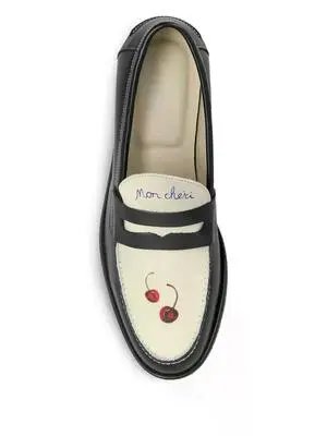 DUKE + DEXTER Wilde Cherry Penny Loafers - Black